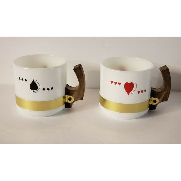 Dining | Vintage Set Of 2 Stackable Siesta Ware Milk Glass Playing Card ...